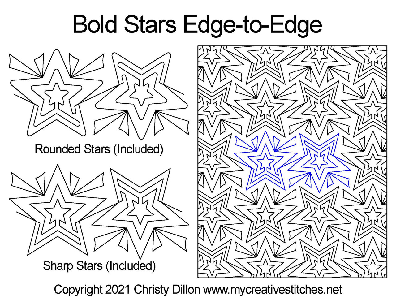 Shoot for the Stars | Edge to Edge Digital Quilting Patterns