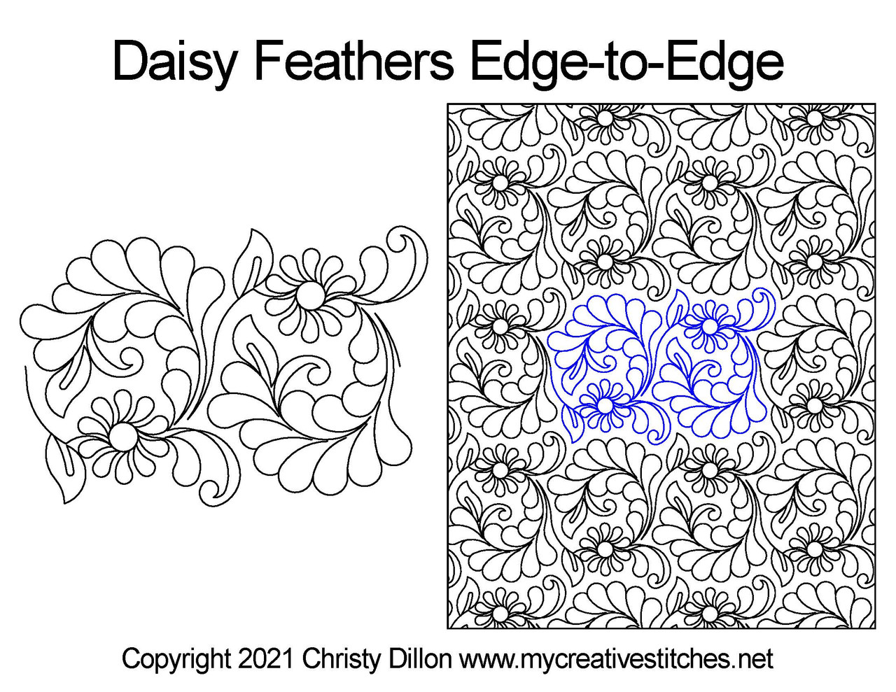 Computerized Quilting Pattern Scroll Work Edge-to-Edge