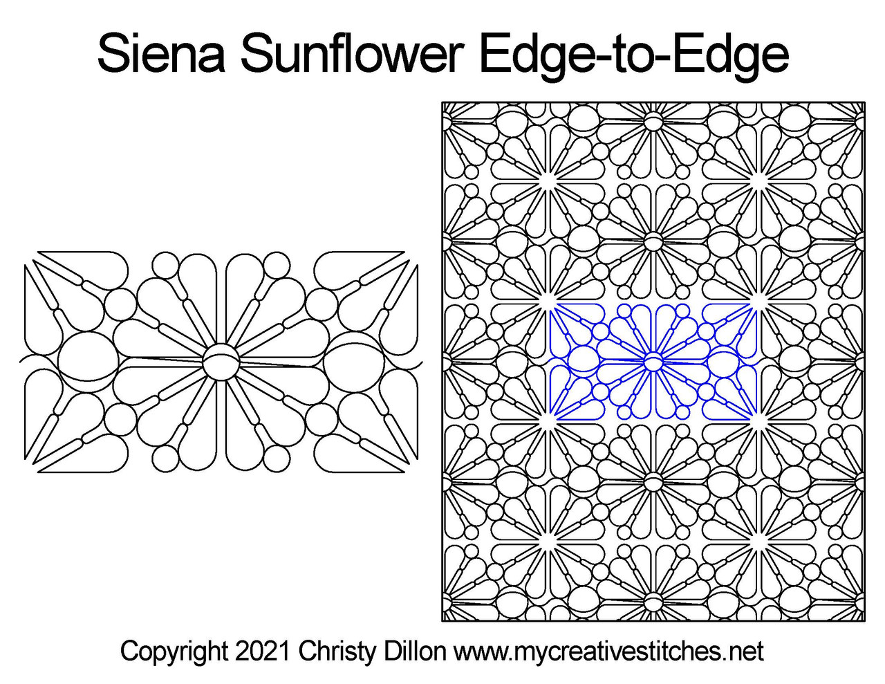 Computerized Quilting Pattern Ocean Waves Large Edge-to-Edge 1