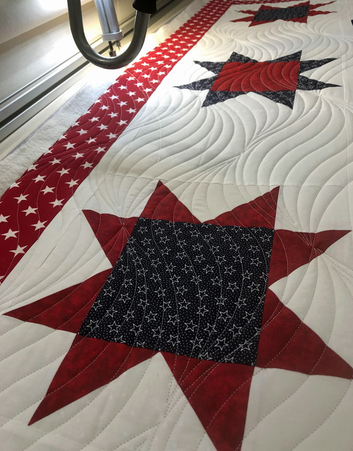 Computerized Quilting Pattern Ocean Waves Large Edge-to-Edge 1