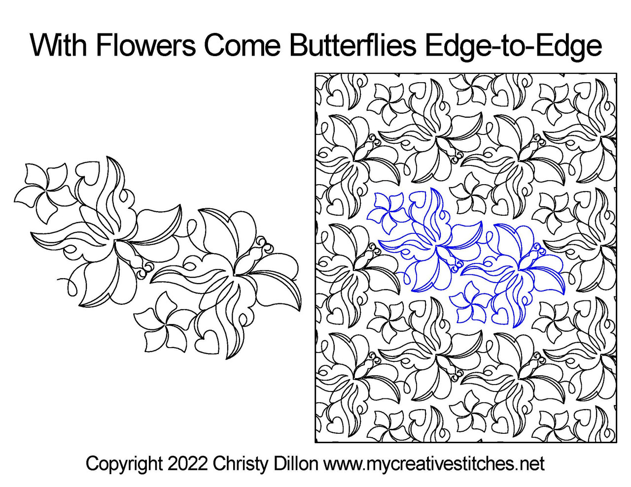 Dancing Flowers Edge-to-Edge 1 - My Creative Stitches