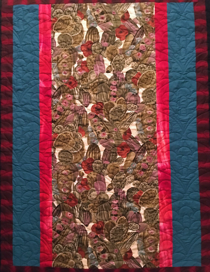 Computerized Quilting Cactus Flower Clam Shell Edge-to-Edge