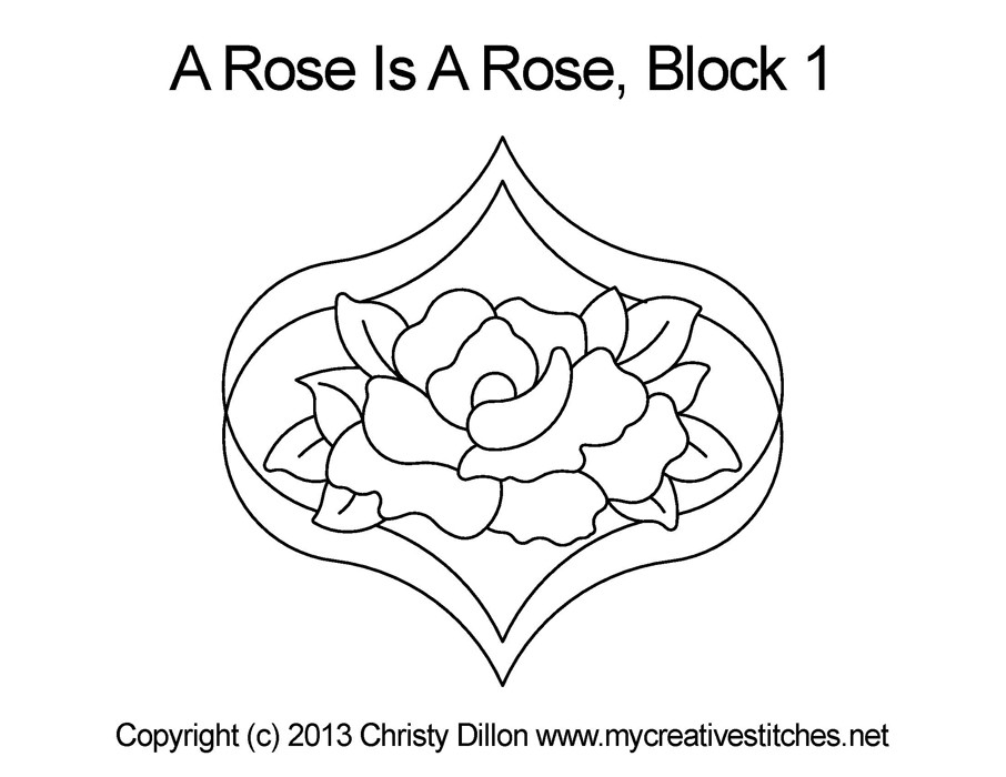 A Rose Is A Rose, Block 1 - My Creative Stitches
