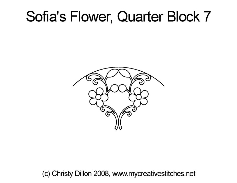 Sofia's Flower Quarter Block 7 - My Creative Stitches