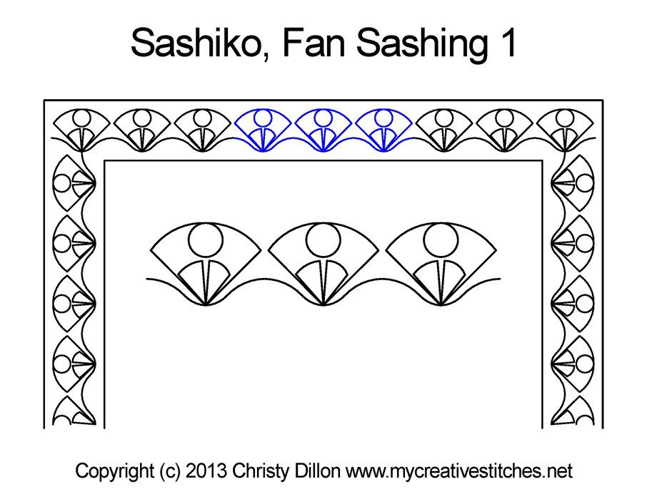 Sashiko Fan Sashing 1 - My Creative Stitches