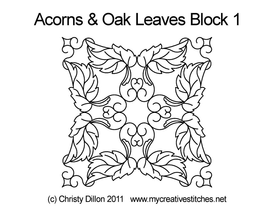 Acorns and Oak Leaves, Block 1 - My Creative Stitches