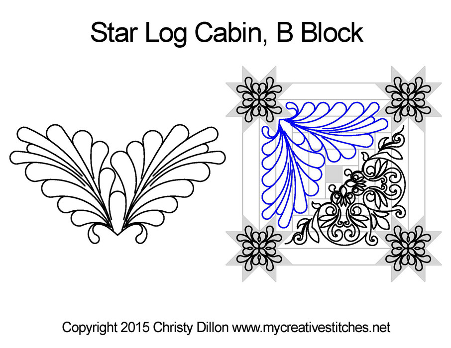 Star Log Cabin, B Block - My Creative Stitches