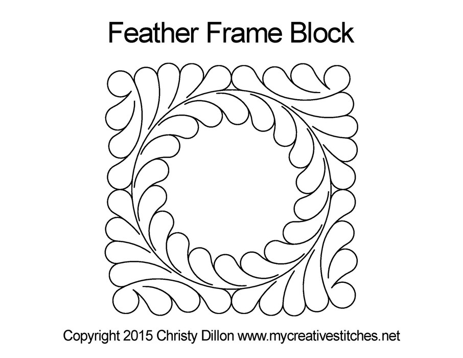Feather Frame Block - My Creative Stitches