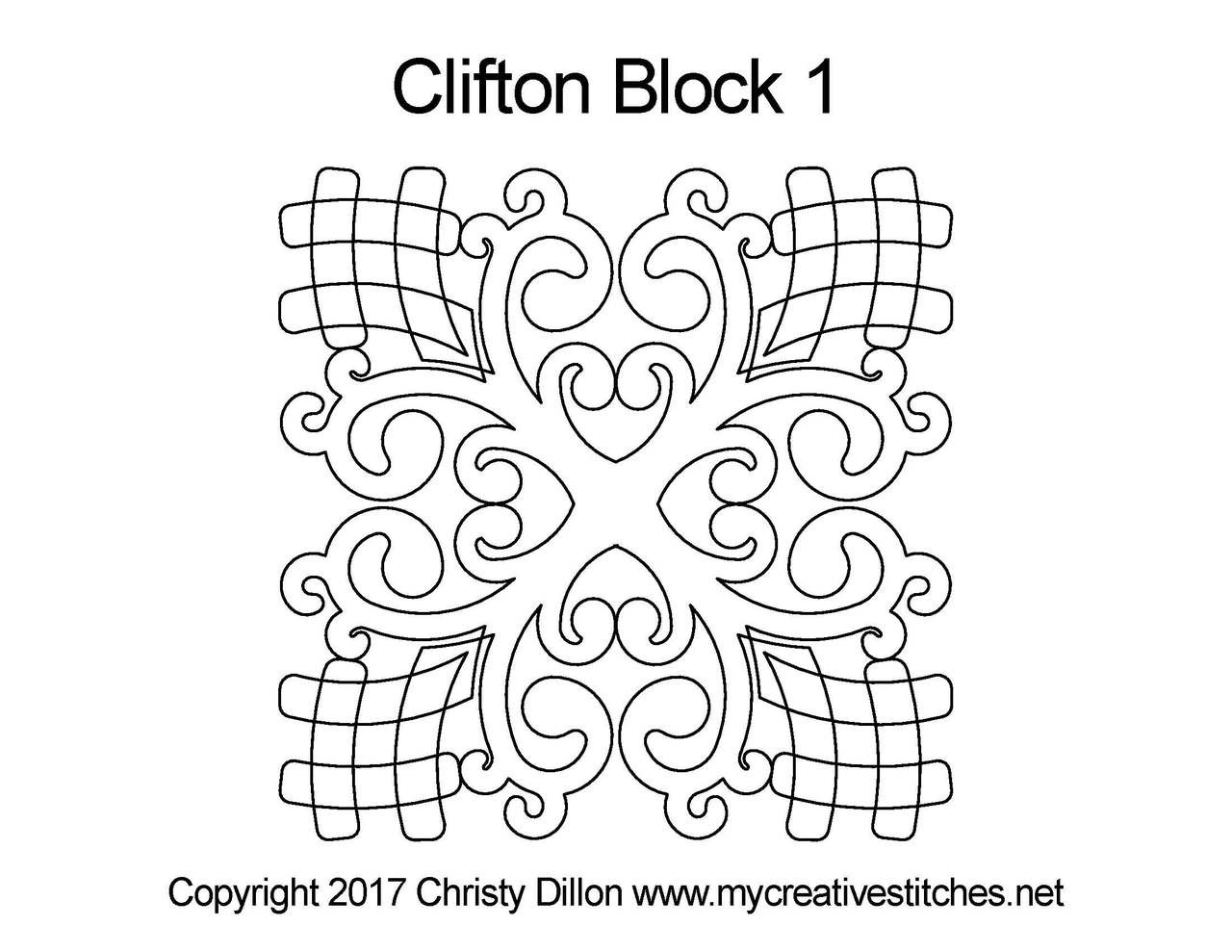 Computerized Quilting Pattern Clifton Block 1