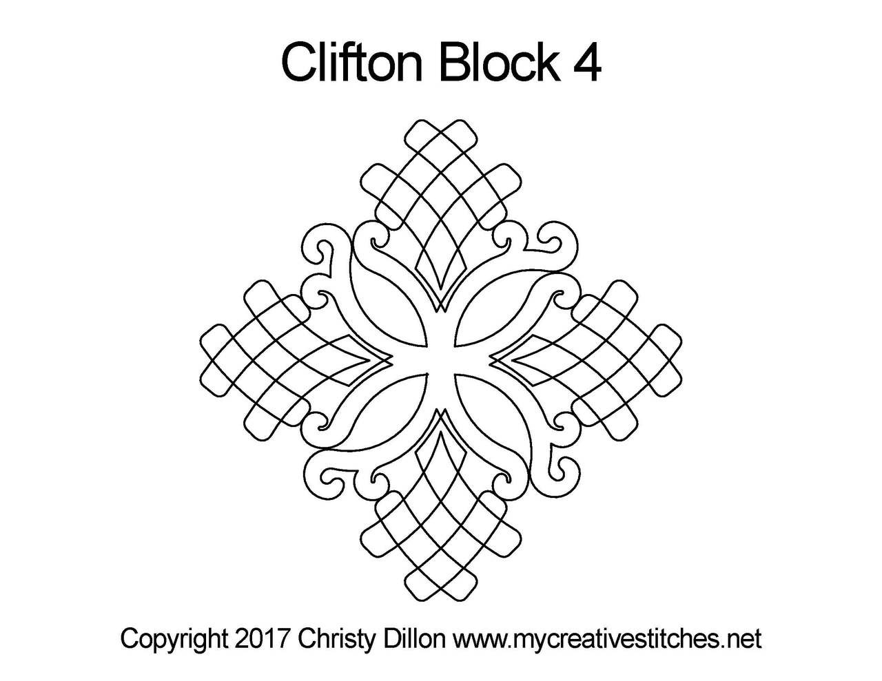 Computerized Quilting Pattern Clifton Block 4