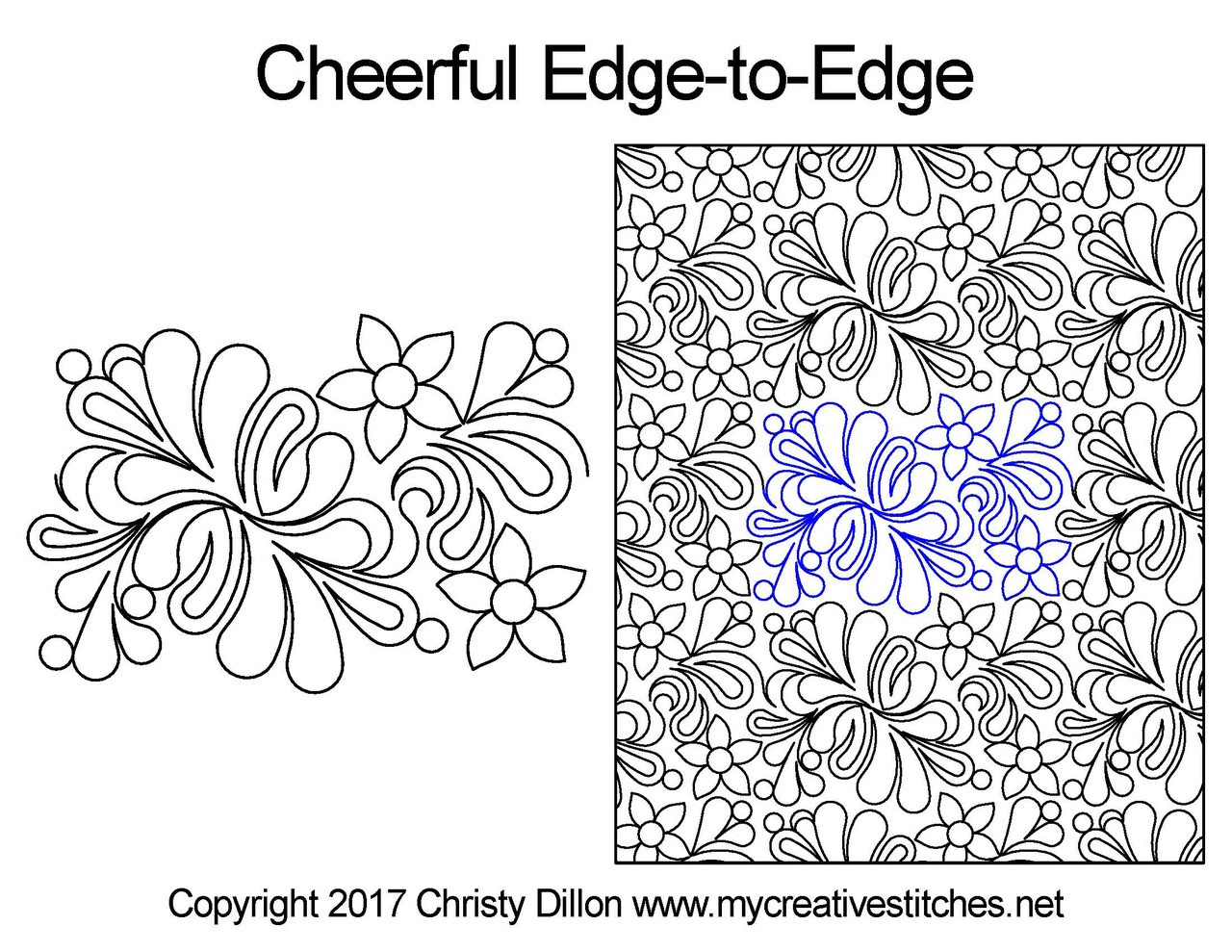 Computerized Quilting Pattern Cheerful Edge-to-Edge