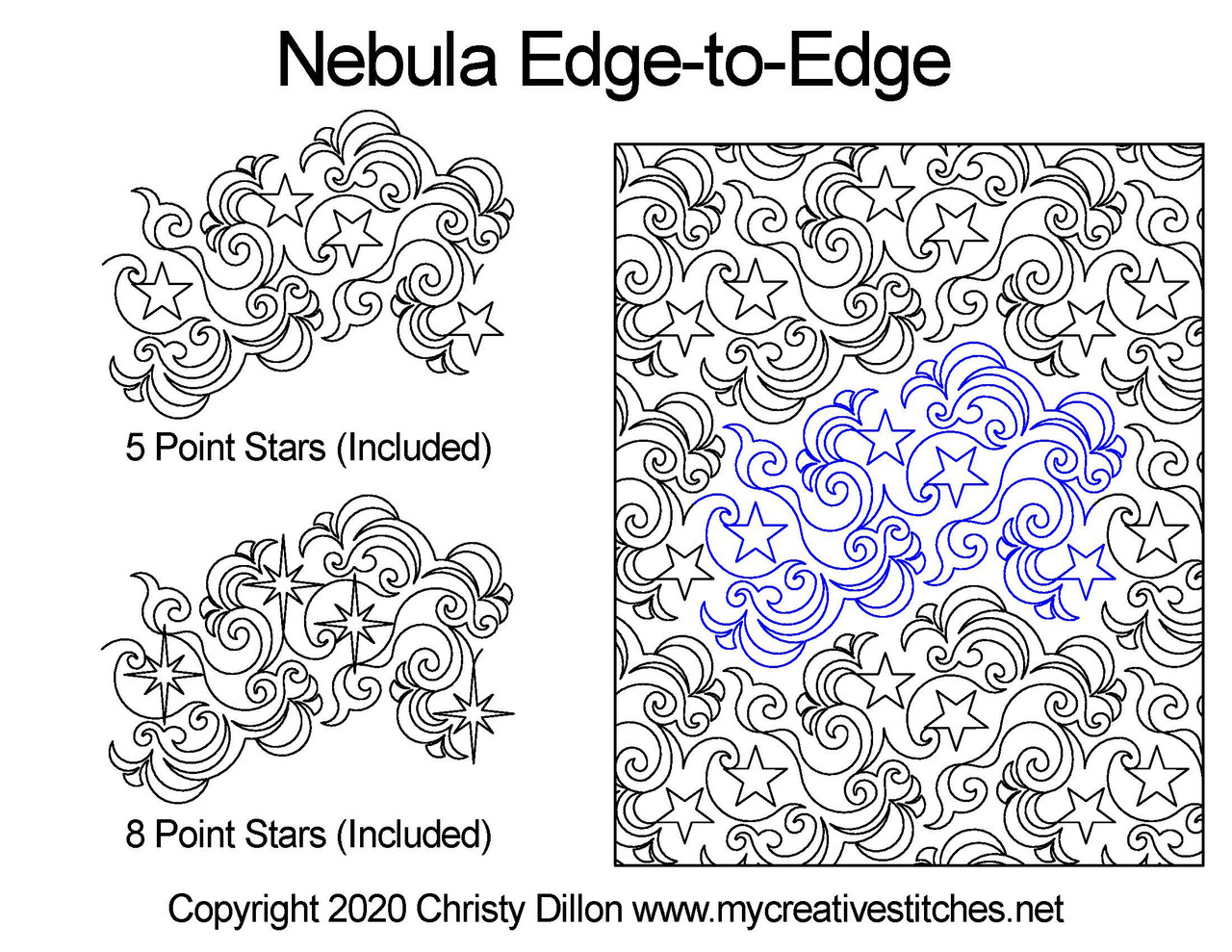 Twigs Longarm Quilting Digital Pantograph used in E2E Edge to Edge ...