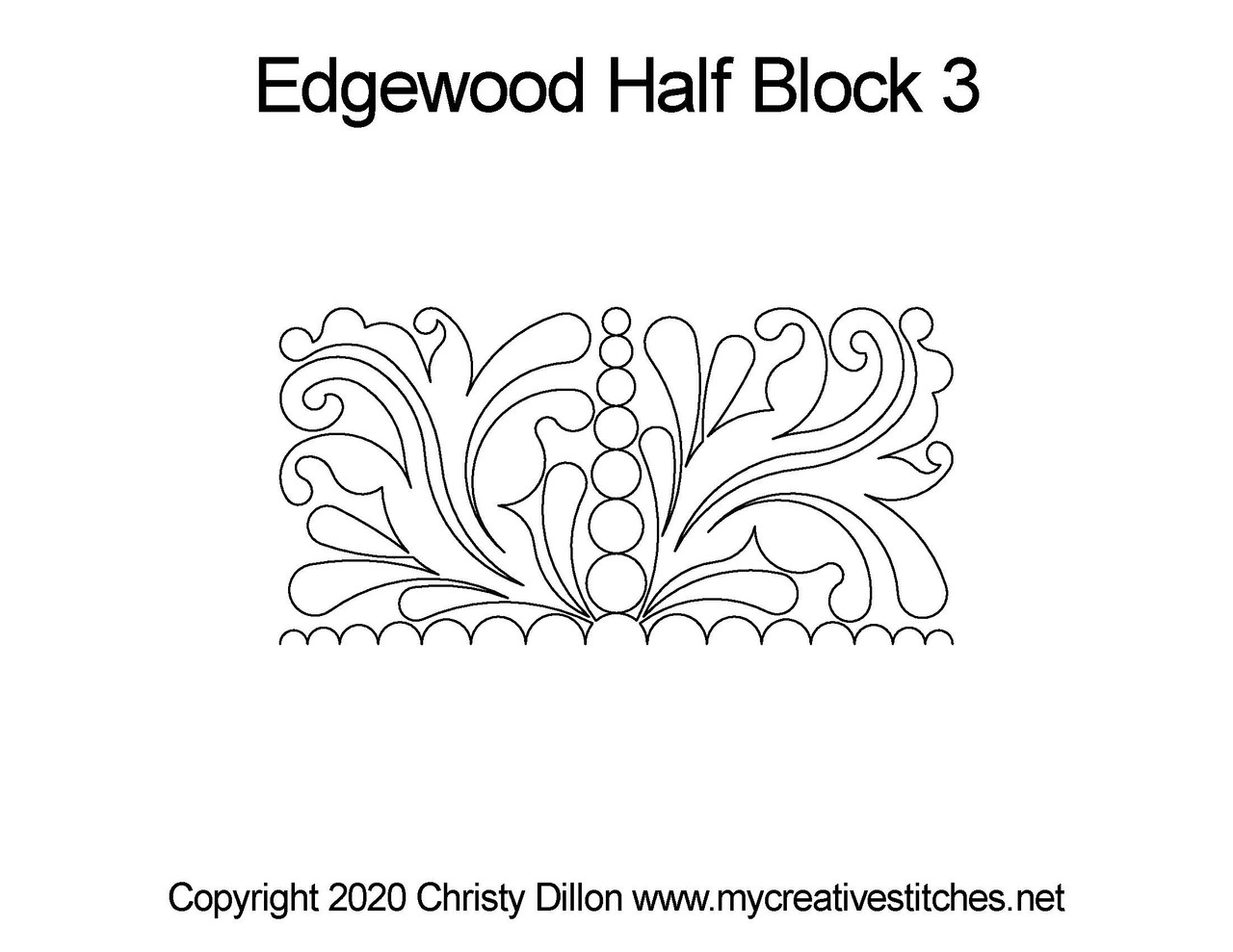 Computerized Quilting Pattern Edgewood Half Block 3