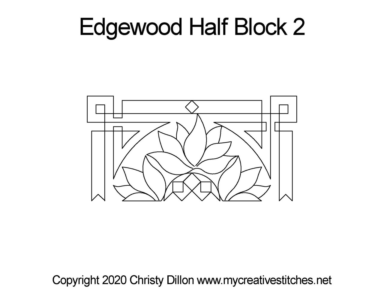 Computerized Quilting Pattern Edgewood Half Block 2