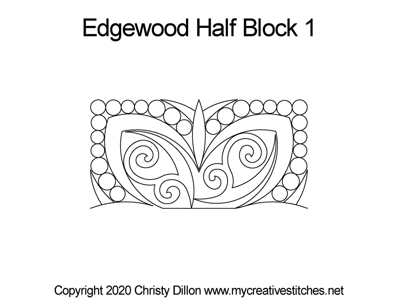 Computerized Quilting Pattern Edgewood Half Block 1