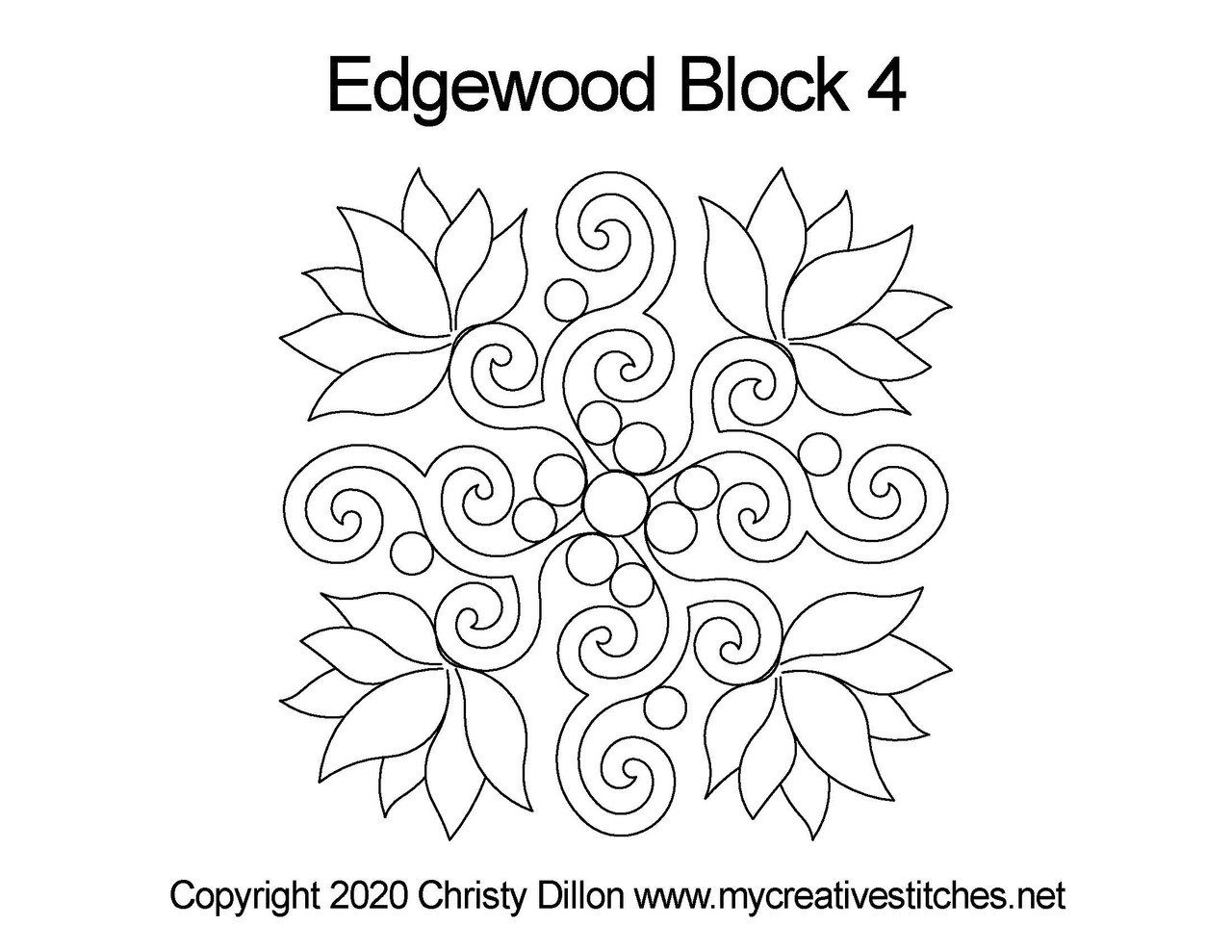 Computerized Quilting Pattern Edgewood Block 4