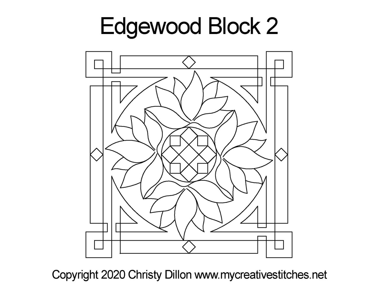 Computerized Quilting Pattern Edgewood Block 2