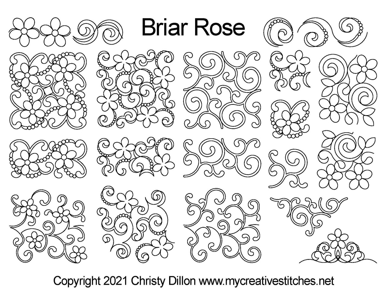 Computerized Quilting Pattern Briar Rose (May 2021 Mystery Set)