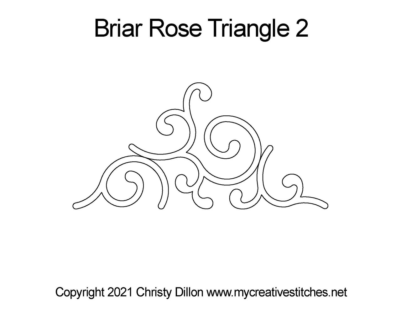 Computerized Quilting Pattern Briar Rose Triangle 2