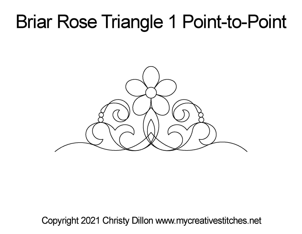 Computerized Quilting Pattern Briar Rose Triangle 1 Point-to-Point