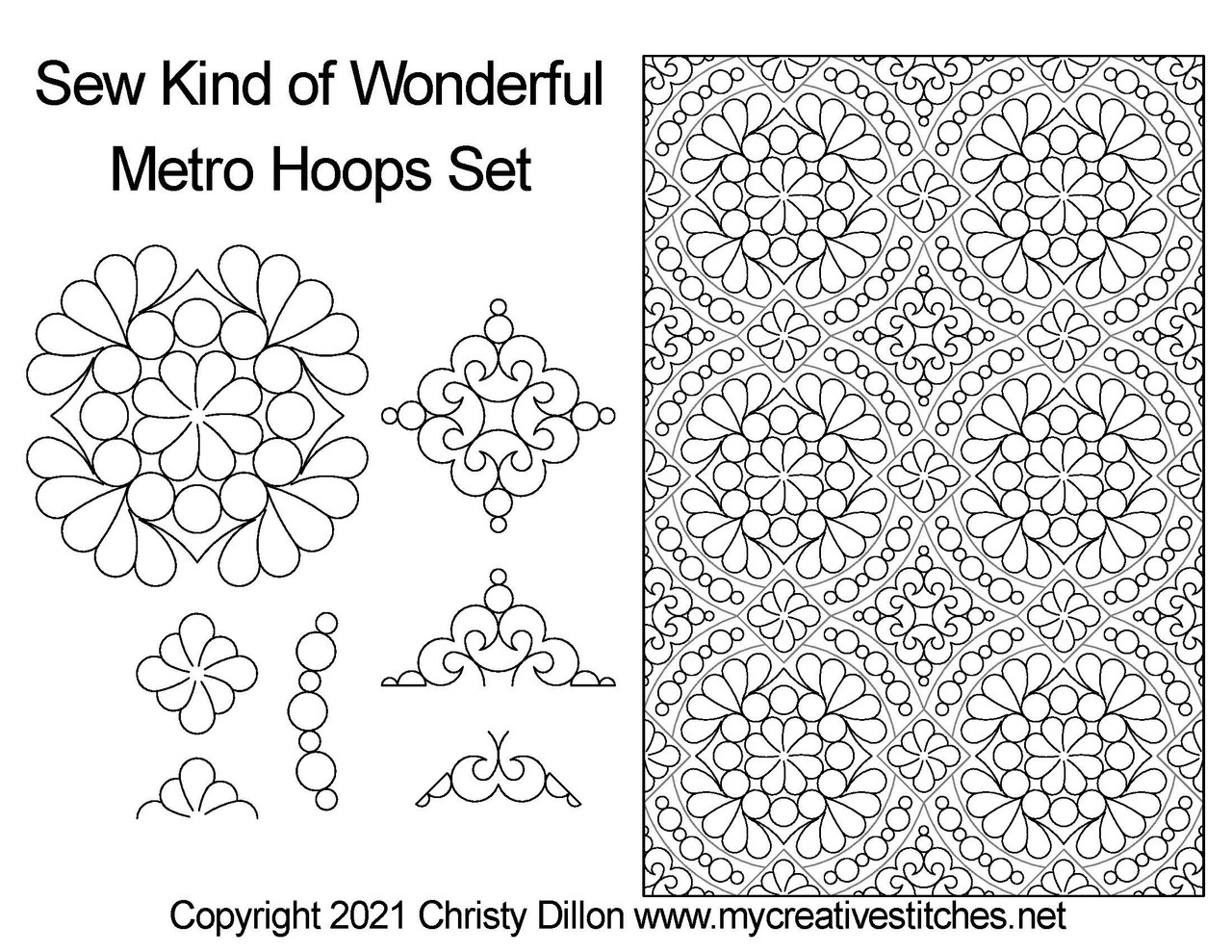 Computerized Quilting Pattern Metro Hoops Set
