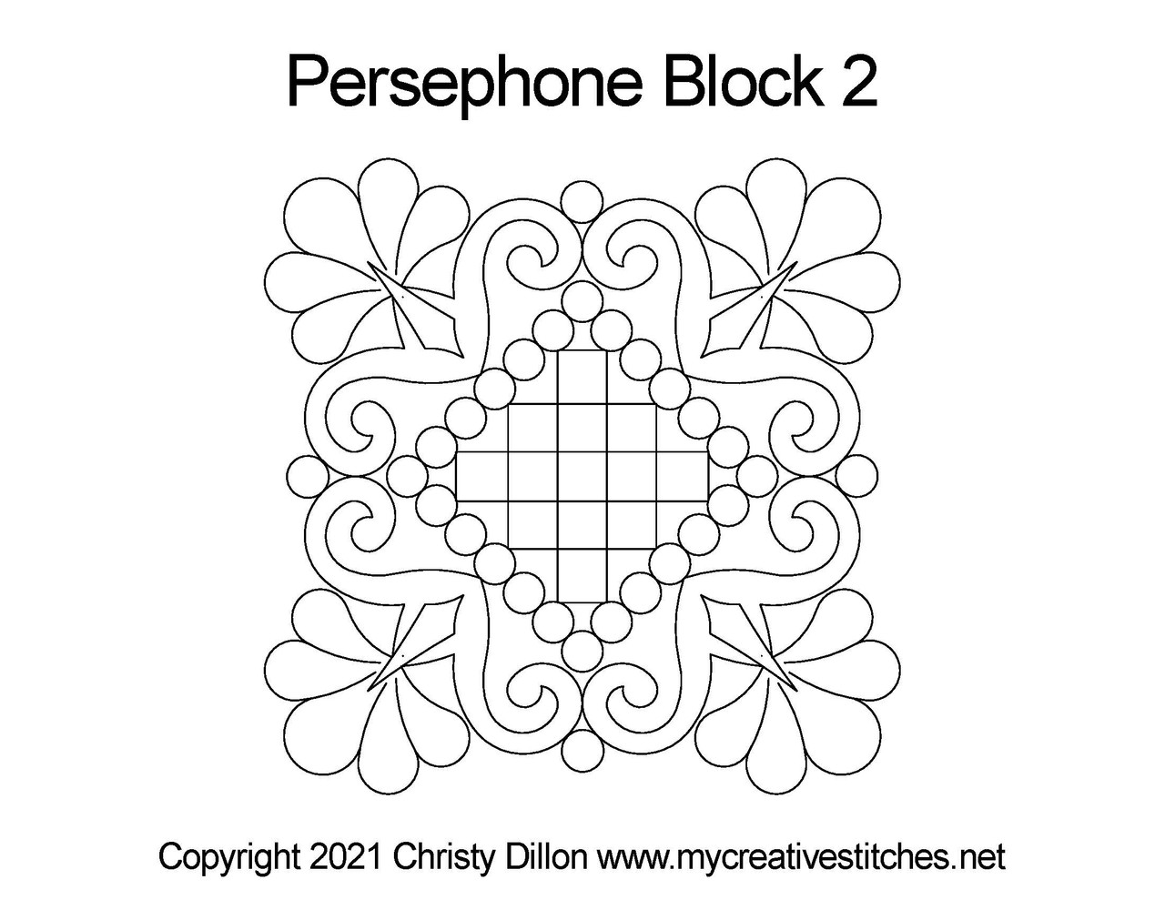 Computerized Quilting Pattern Persephone Block 2