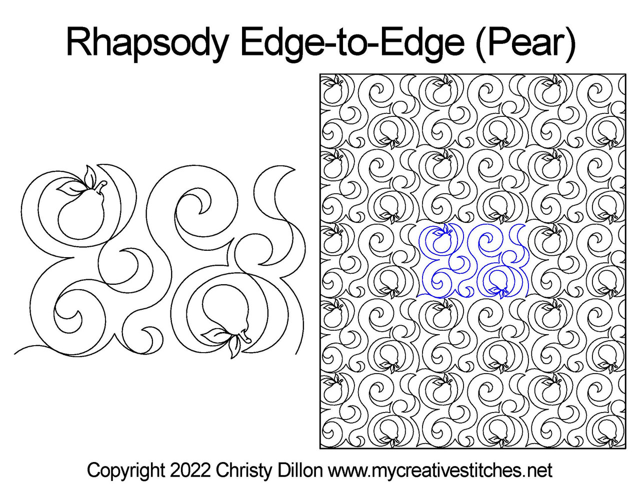 Computerized Quilting Rhapsody Edge-to-Edge Pear