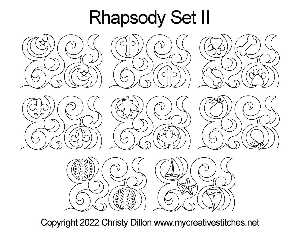 Computerized Quilting Rhapsody Edge-to-Edge Set II