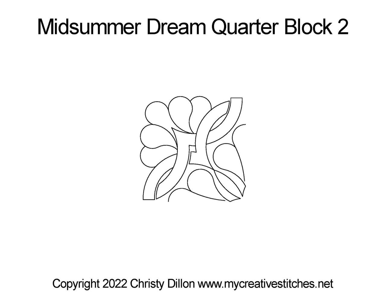 Computerized Quilting Midsummer Dream Quarter Block 2
