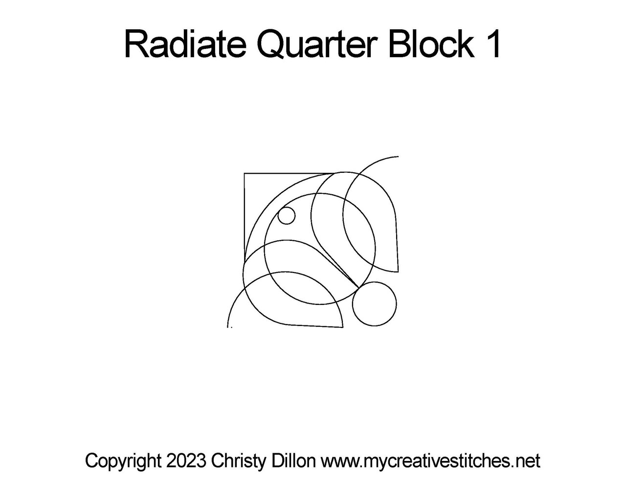 Computerized Quilting Radiate Quarter Block 1