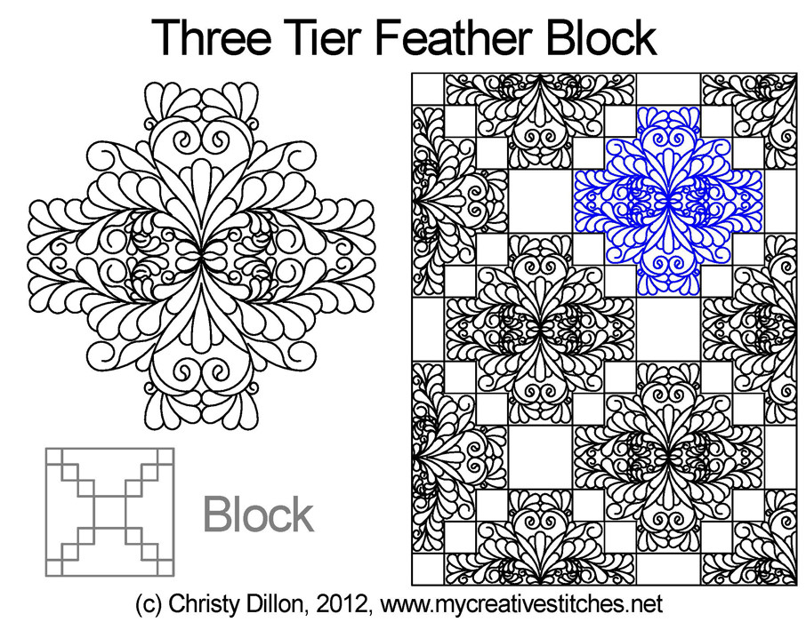 Three Tier Feather Block - My Creative Stitches