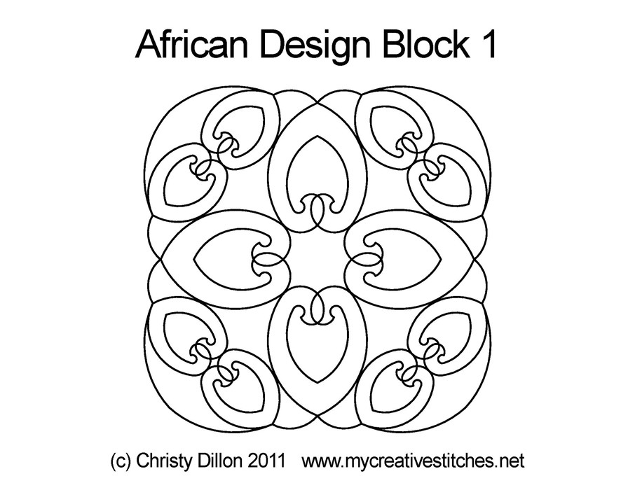 African Designs, Block 1 - My Creative Stitches