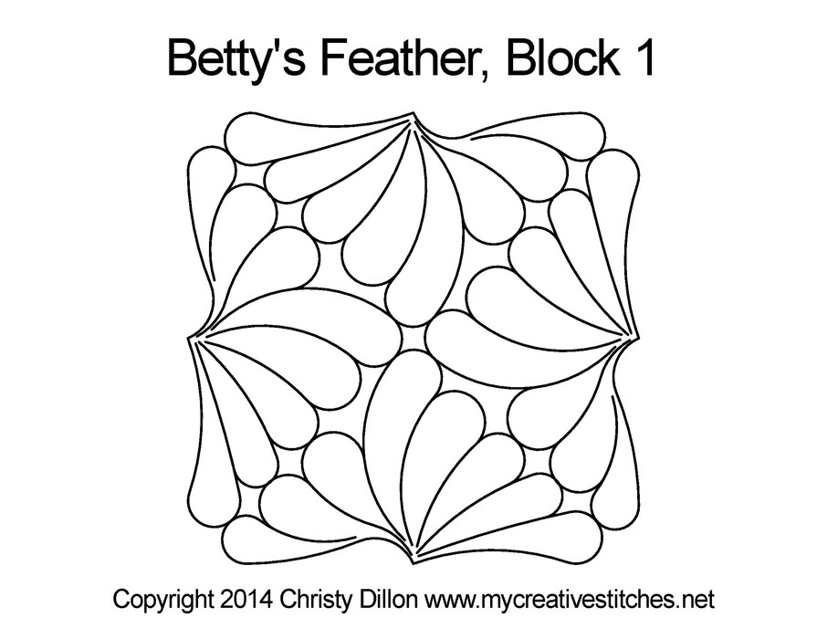 Betty's Feather Block 1 - My Creative Stitches