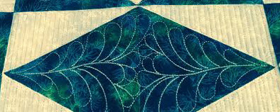Computerized Quilting Diamond Feather Center Block
