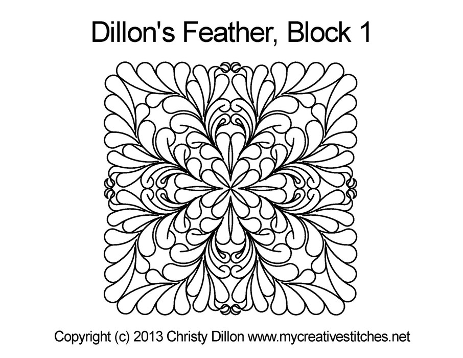 Dillon's Feather Block 1 - My Creative Stitches