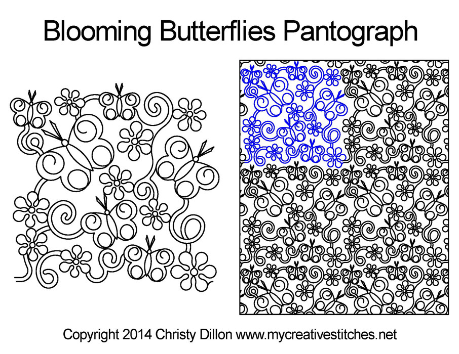 Computerized Quilting Pattern Butterfly Dance Edge-to-Edge