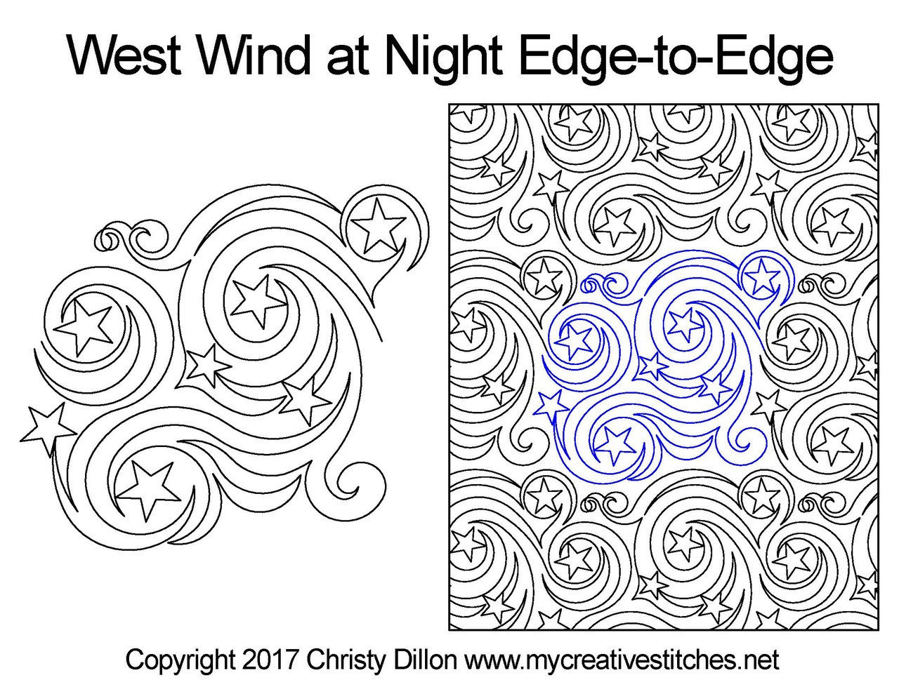 West Wind in Winter | Edge to Edge Pantograph Patterns