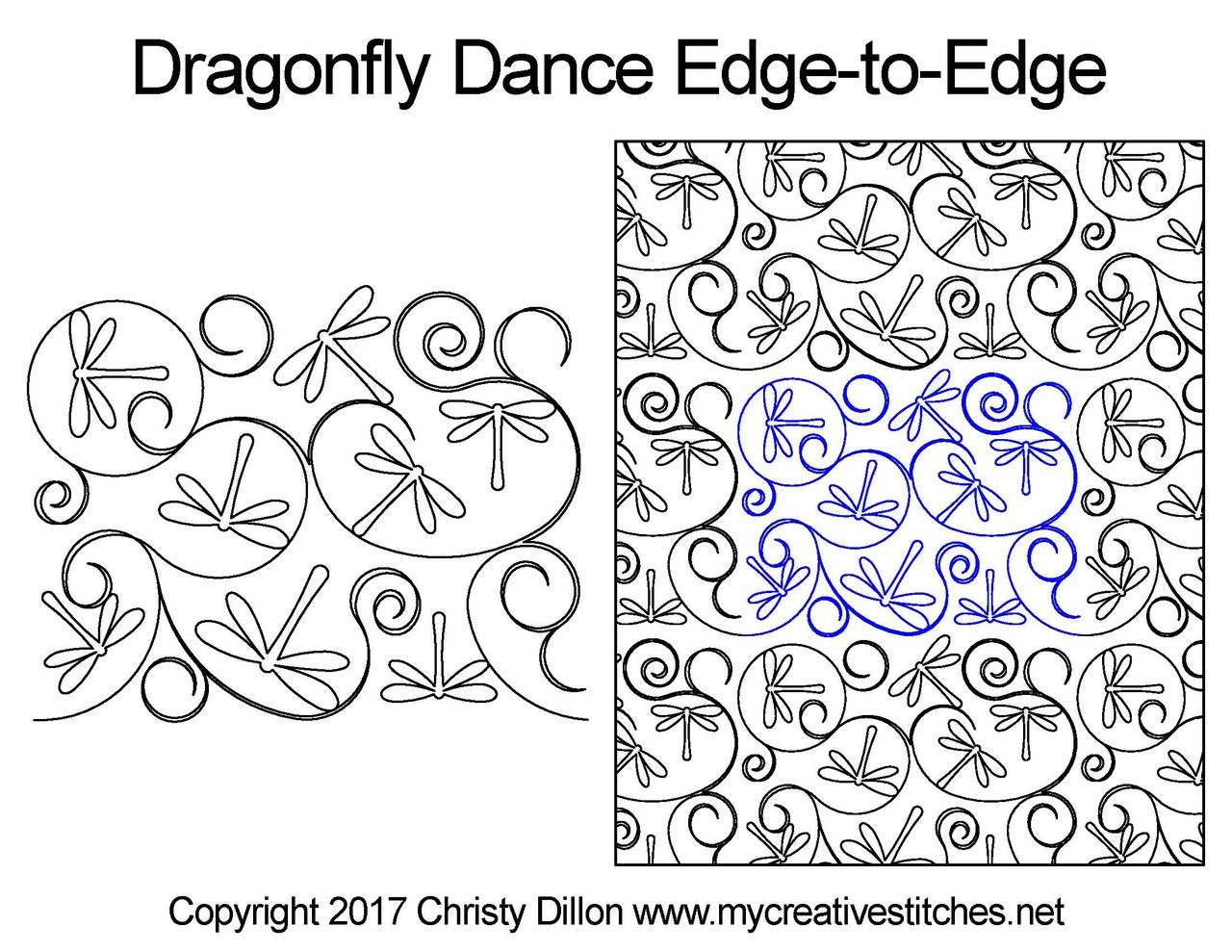 Computerized Quilting Pattern Butterfly Dance Edge-to-Edge