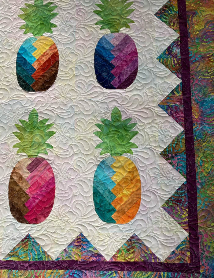 Computerized Quilting Pattern Hibiscus Hideaway Edge-to-Edge