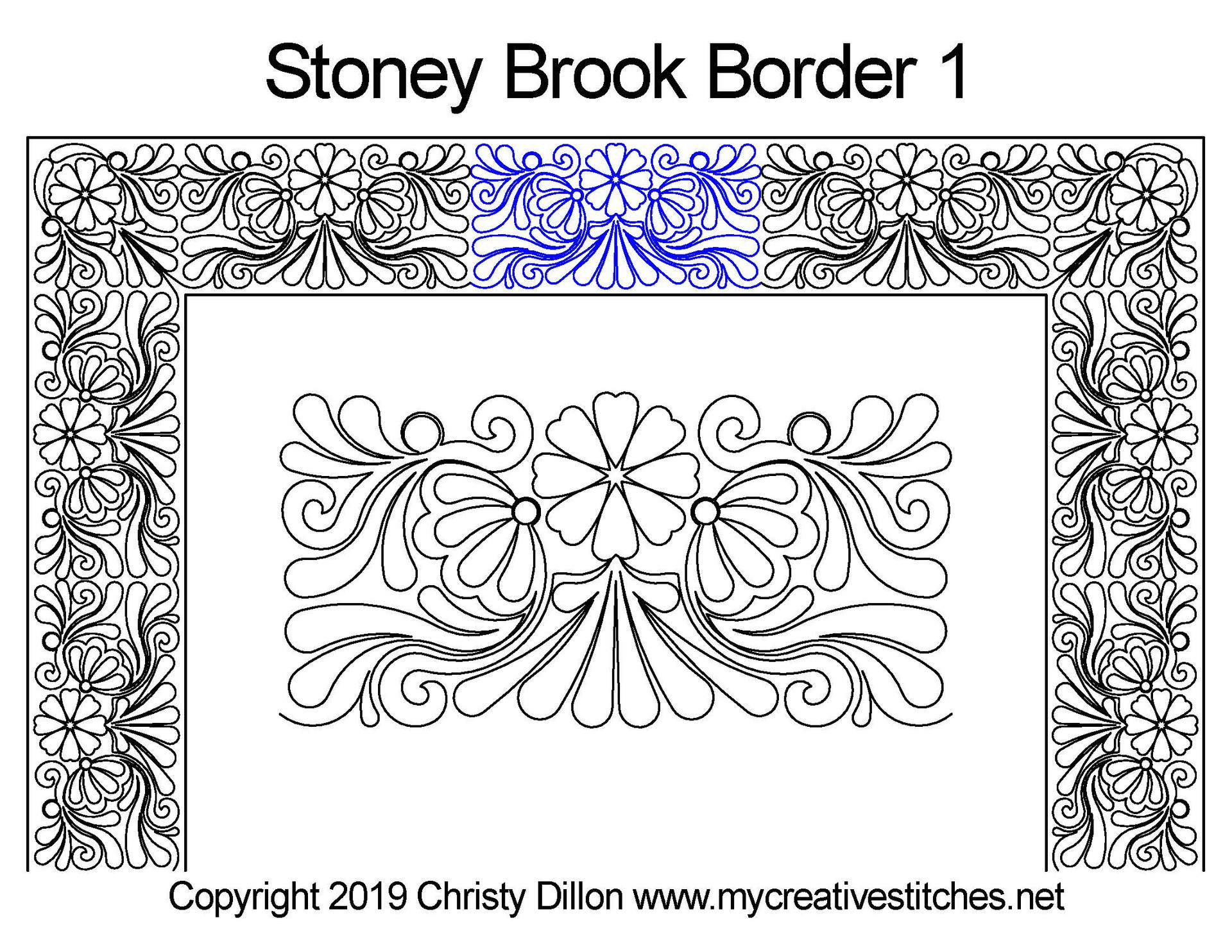 Computerized Quilting Pattern Stoney Brook Border 2