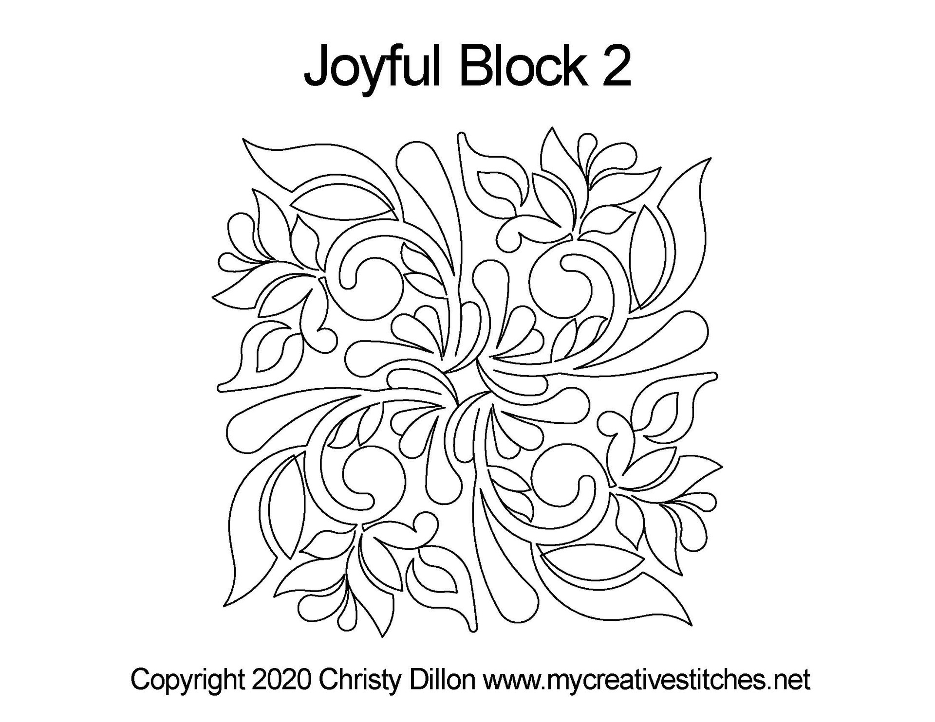 Computerized Quilting Pattern Joyful Border