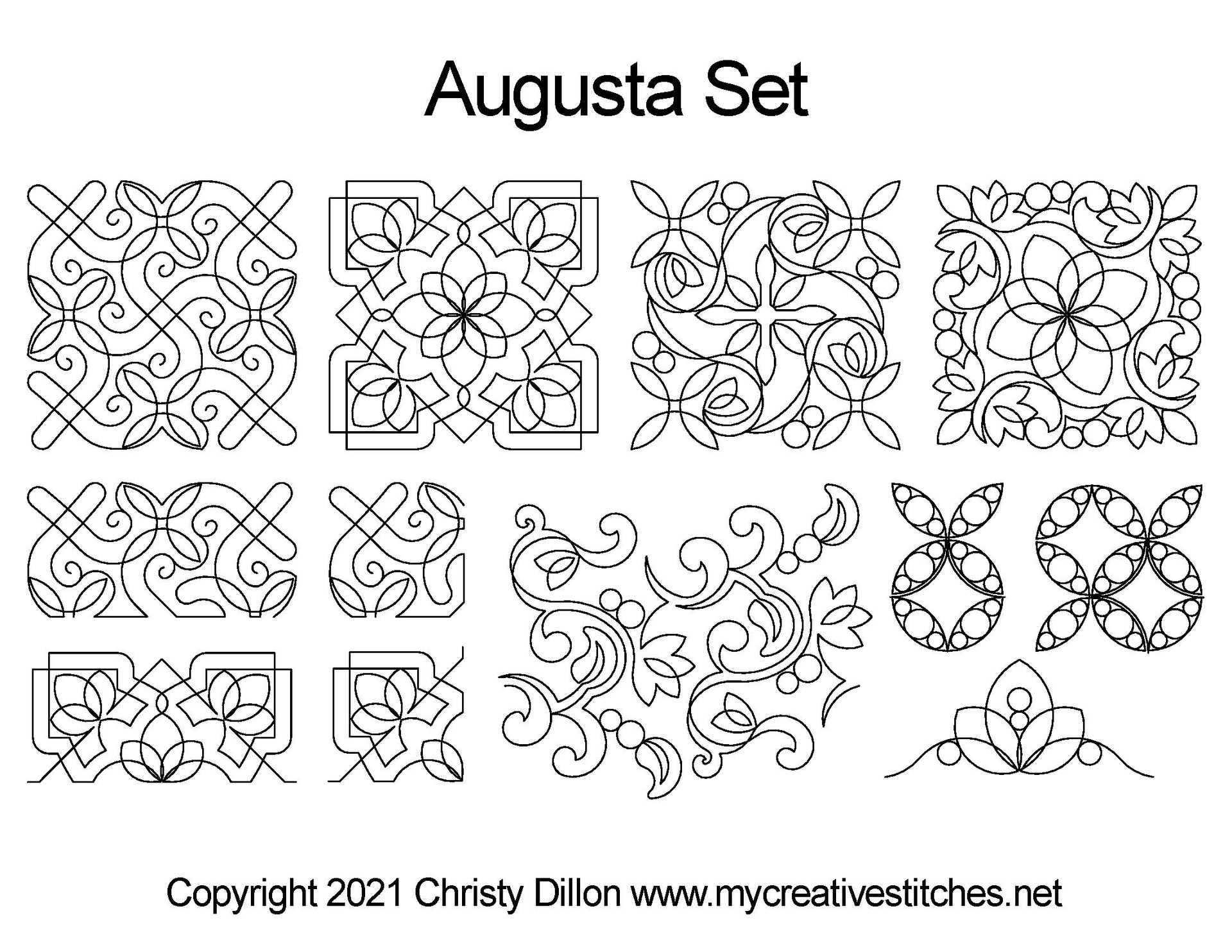 Computerized Quilting Pattern Augusta Set