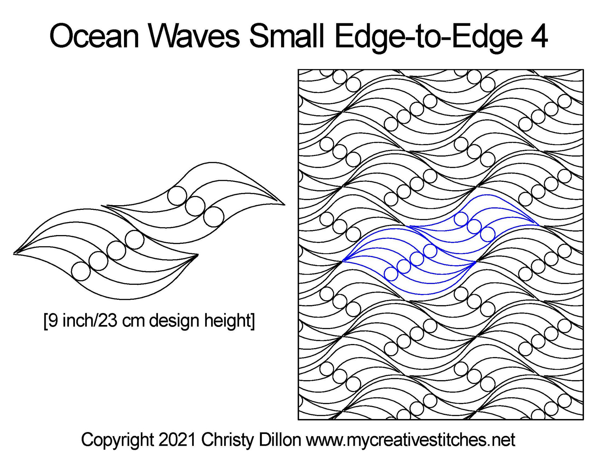 Computerized Quilting Pattern A Wave in the Sand Edge-to-Edge