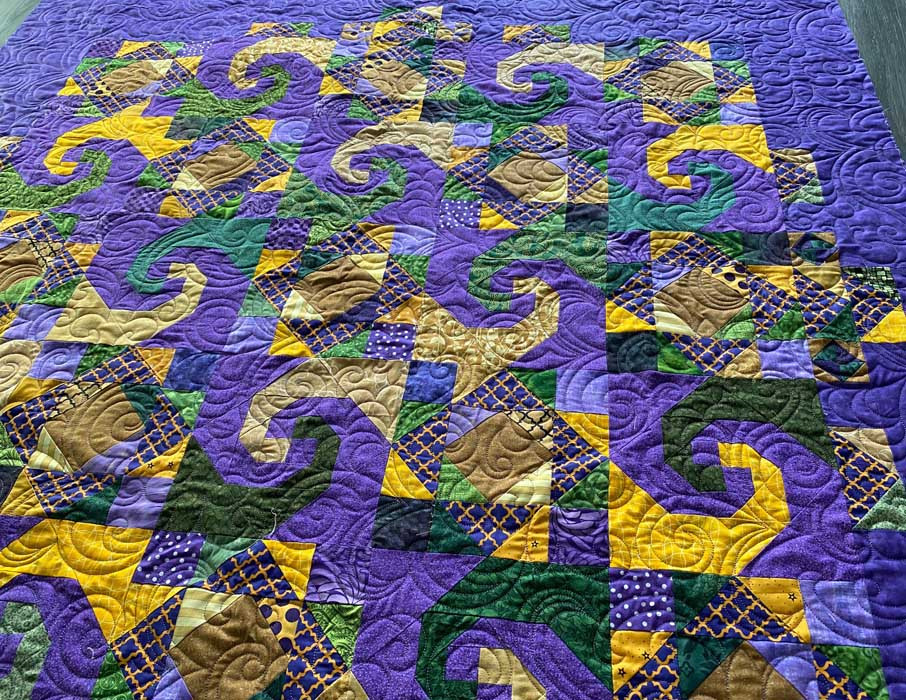 Computerized Quilting Pattern Snapdragon Mardi Gras Edge-to-Edge