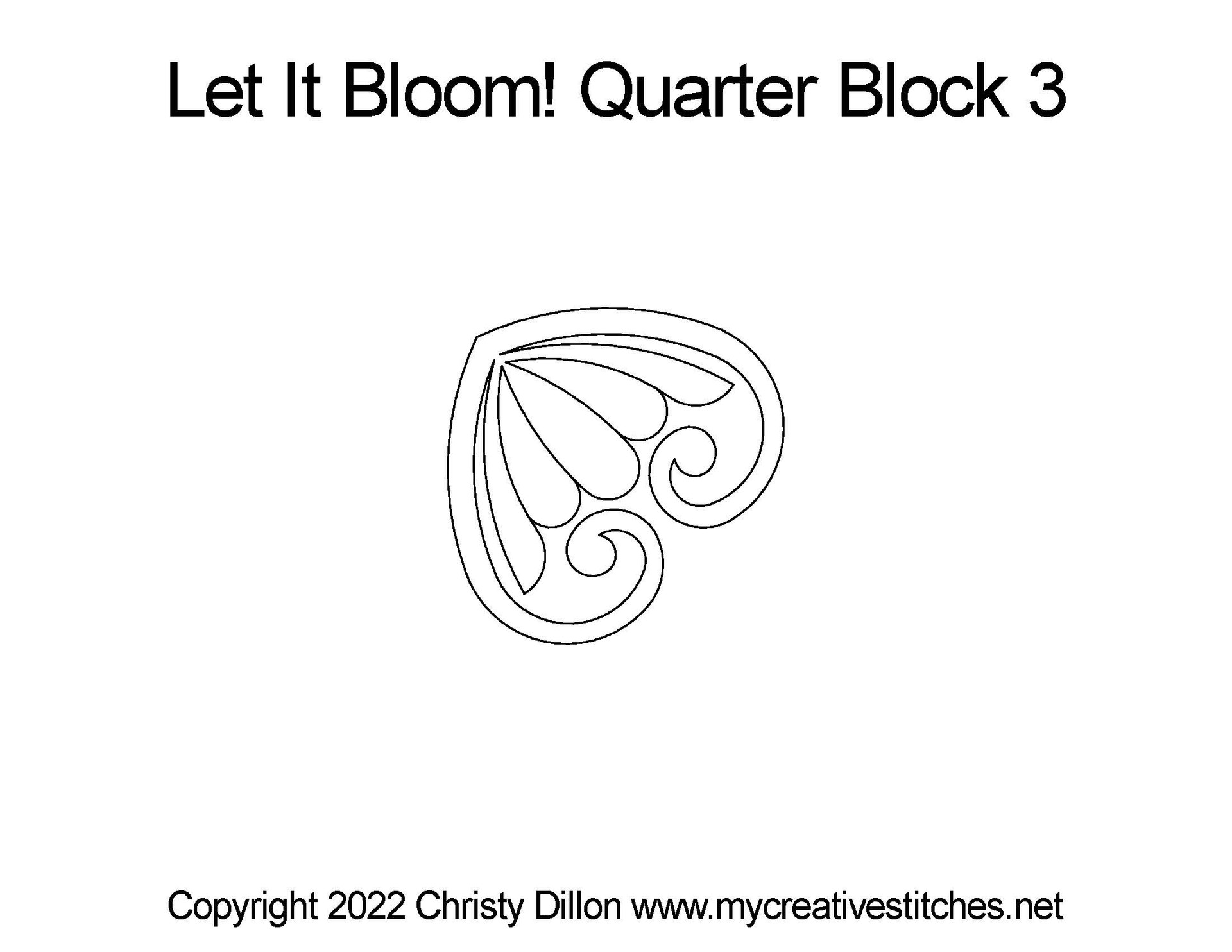 Digitized Quilting Patterns for Specific Blocks