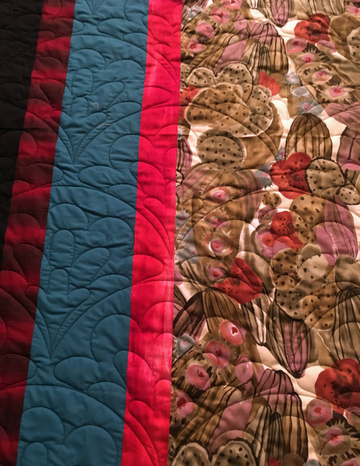 Computerized Quilting Cactus Flower Clam Shell Edge-to-Edge