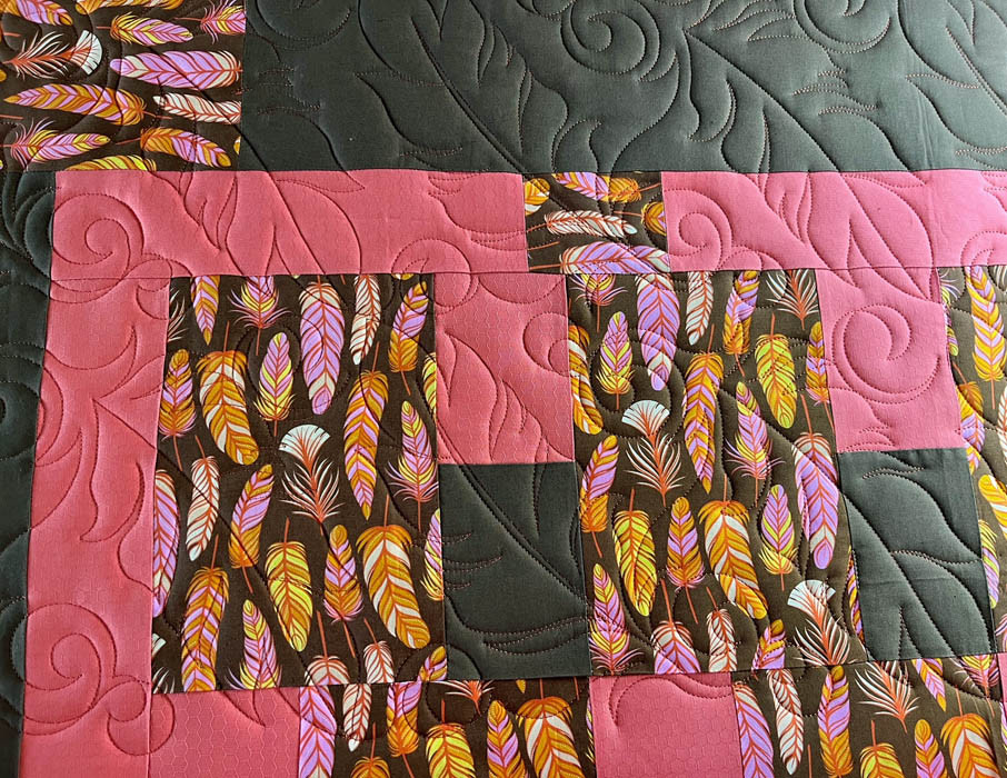 Computerized Quilting Hawk Feathers Edge-to-Edge