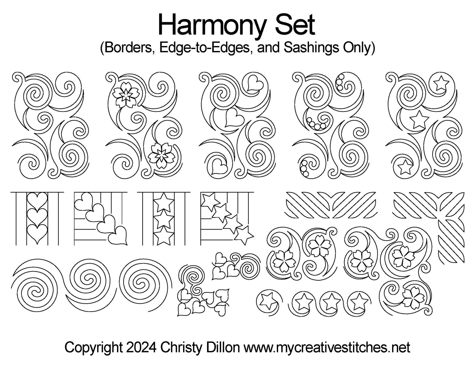 Computerized Quilting Pattern Edgewood Set