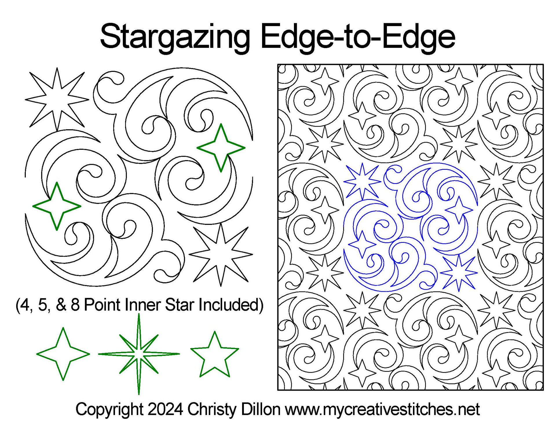 Computerized Quilting Pattern Joyful Edge-to-Edge