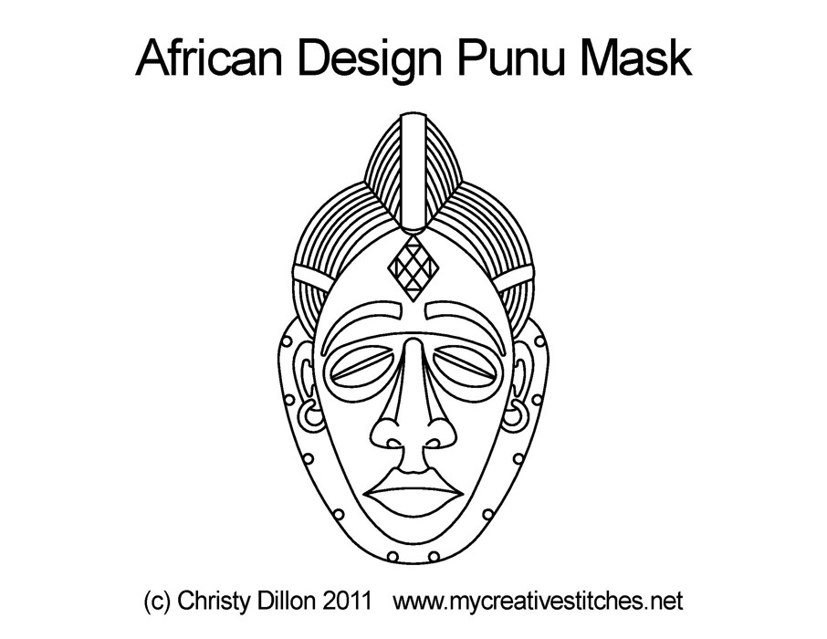 African Designs Punu Mask - My Creative Stitches
